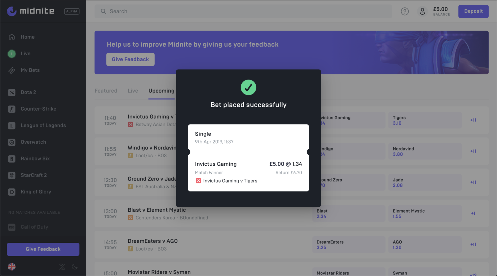 UK-based Midnite to launch esports betting platform - SickOdds